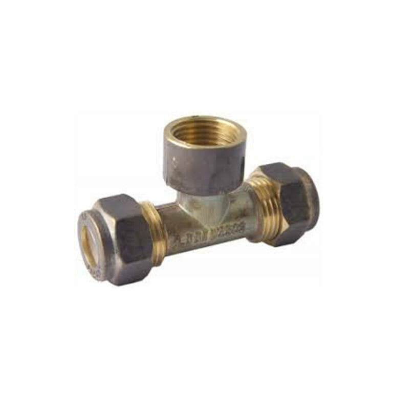 Brass Compression Tee (Nylon Olive) 15c x 15f x 15c - 1st Choice Hot Water